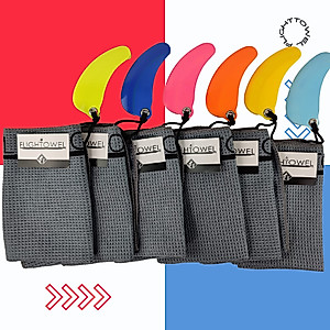 FlighTowel Disc Golf Towel | Warm-up Towel for Disc Golf | Microfiber Cloth | Made from an Innova Destroyer | Prevent Injuries and Gain Strength (Colors Will Vary) (Right-Handed)