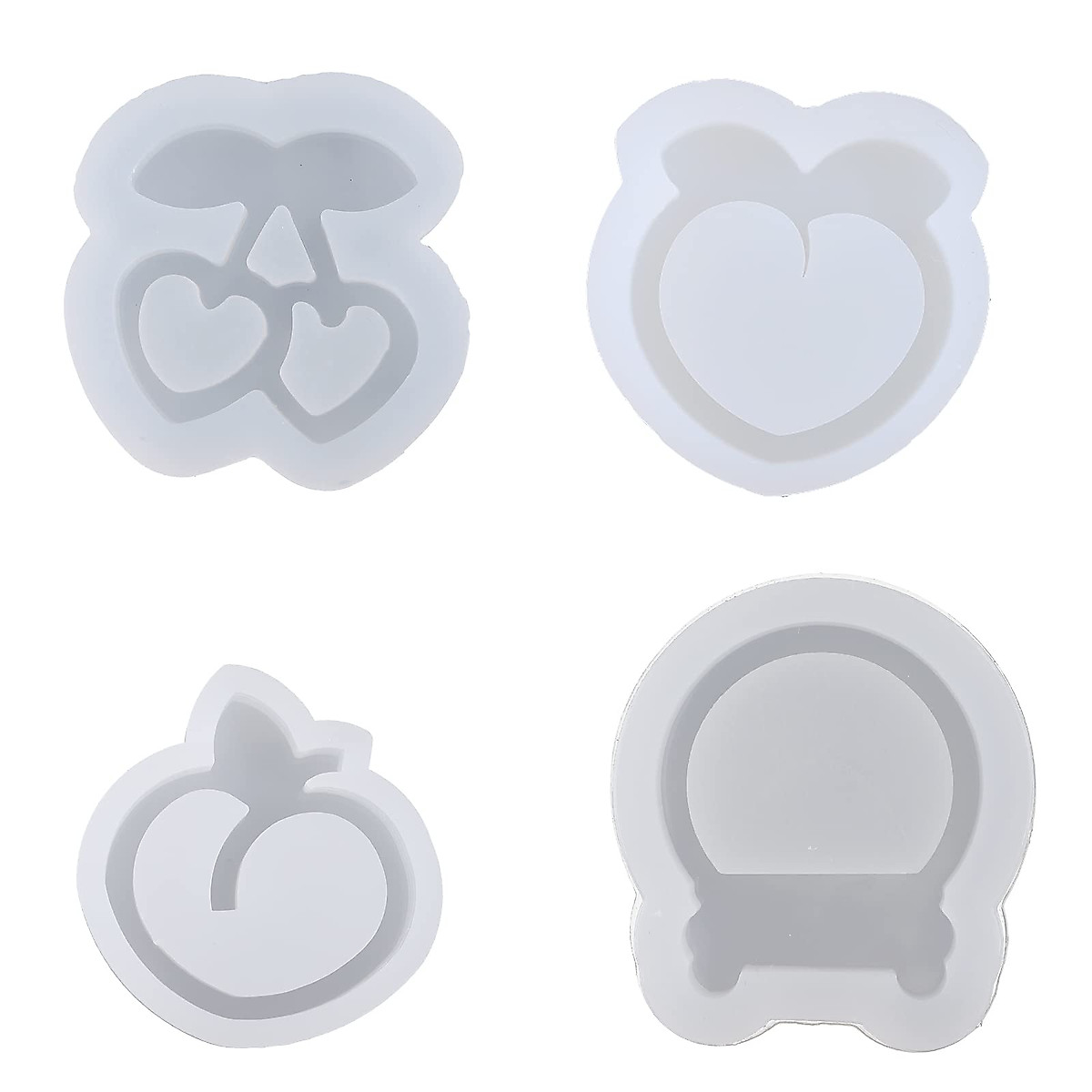 Cherry Peach Silicone Mold Epoxy Resin Quicksand Pendant Keychain Ornament Casting Mould Tray DIY Crafts Jewelry Making Supplies