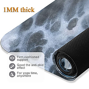 GOODOLD Beautiful White Dragon Yoga Mat, 71 x 26 Inch Non-slip Yoga Mats Folding Travel Exercise Mat Indoor Outdoor Gym Pilates with Storage Bag for Women Men