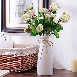 60 pcs Artificial Roses Head Fake Silk Rose Flower Head DIY Fake Roses Heads for Mother's Day Valentine's Day Wedding Centerpieces Flower Wall DIY Crafts Bouquet Home Floral Decoration - White