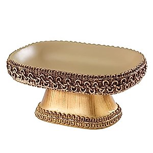 Avanti Linens Braided Medallion Gold and Rattan Resin Soap Dish