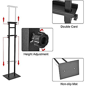 GUOHONG Poster Stand for Display Pedestal Sign Stand,Adjustable Floor Standing Sign Holder,Heavy Duty Banner Stand with Base Height Up to 75 inch Double-Sided for Board & Foam Sign (75in)