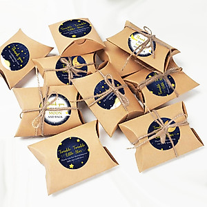 80 Twinkle Twinkle Little Star Thank You Stickers, Baby Shower Thank You Stickers for Boy, Star and Moon Baby Shower Birthday Party Favor Label Decorations(2 Inch)