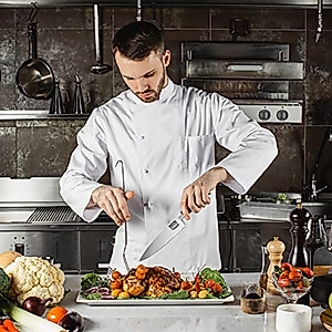 Utopia Kitchen 8 inch Chef Knife Cooking Knife Carbon Stainless Steel Kitchen Knife with Sheath and Ergonomic Handle - Chopping Knife for Professional Use (Black)