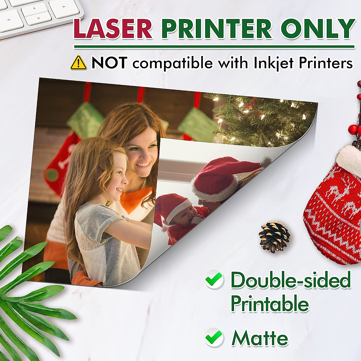 Koala Waterproof Paper for Laser Printer, Tearproof Printer Paper, Matte Double Sided Printable White Film 8.5x11 In 25 Sheets For Printing Backpacking Maps