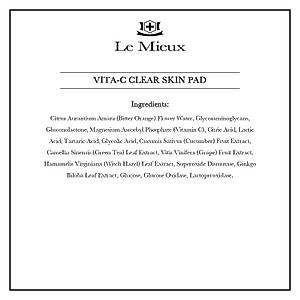 Le Mieux Vita-C Clear Skin Pad - Triple-Action Facial Exfoliant Pads with Glycolic Acid Pads & Antioxidant Vitamin C (2 oz / 30 pads)