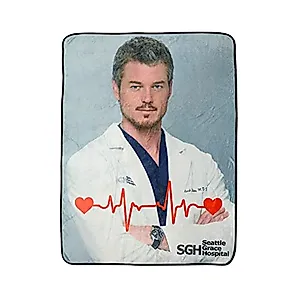 Surreal Entertainment Grey's Anatomy McSteamy Plush Fleece Throw Blanket | Super Soft Decorative Cover For Sofa And Bed, Cozy Home Decor Room Essentials | 45 x 60 Inches, Blue, One Size