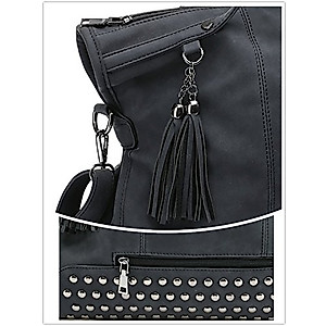 Large Rivet Purse Suede Leahter Hanbags for Women Black Gothic Style Crossbody Bags Ladies Top Handle Satchel Studded Tote Bags