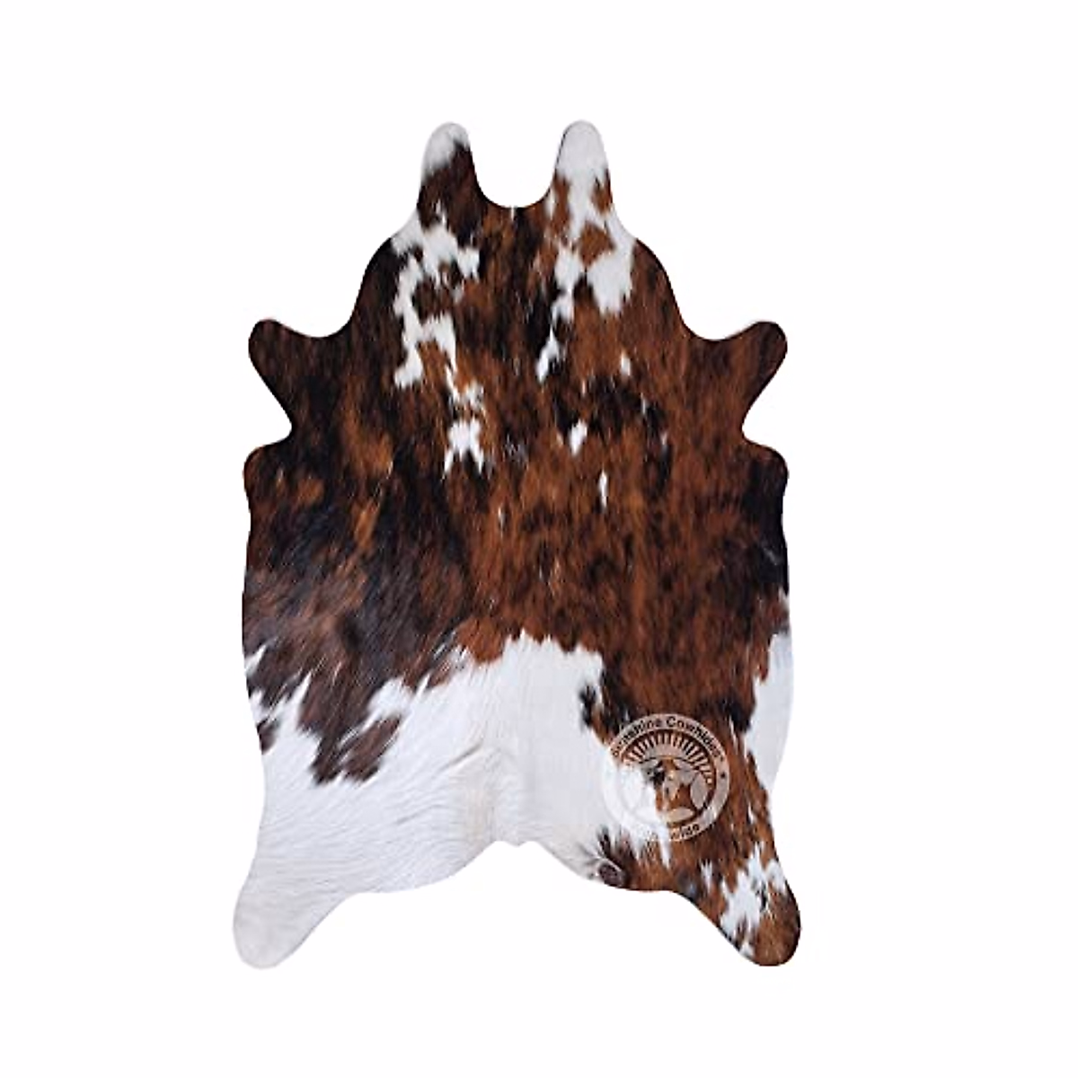Genuine Mini Cowhide Rug Tricolor Small Hair on Cow Hide 24 x 35 inches 90 x 60 cm