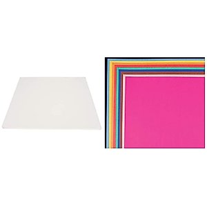 School Smart Railroad Boards, 22 x 28 Inches, 4-Ply and 6-Ply, White and Assorted Colors, Pack of 25