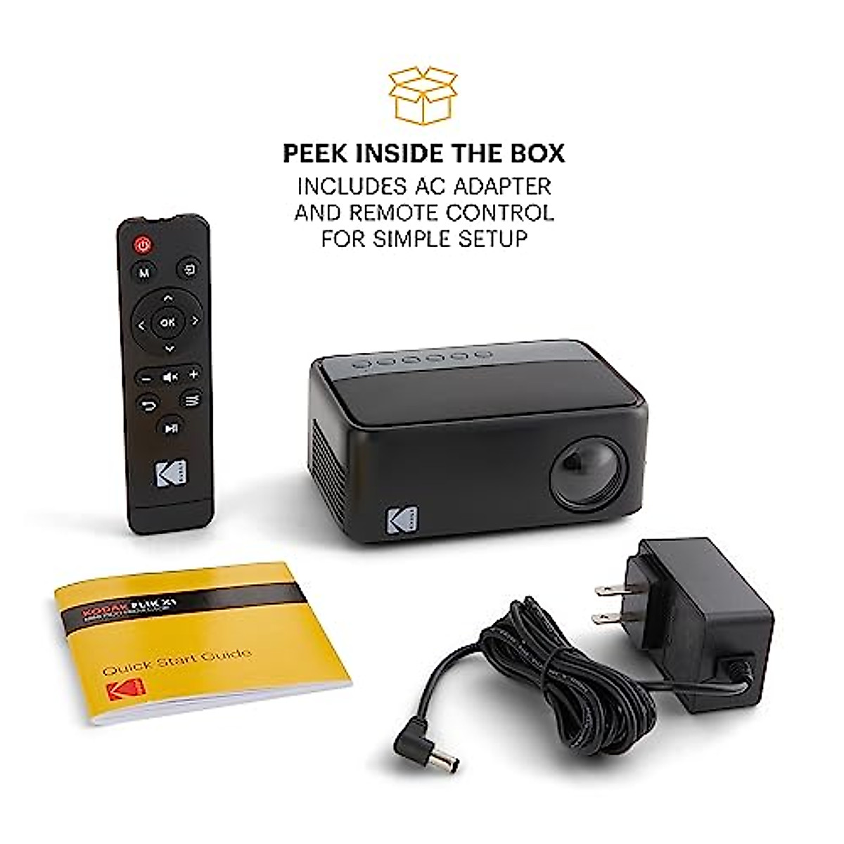 KODAK FLIK X1 Mini Pico Projector | Portable Compact 100” Projector ...
