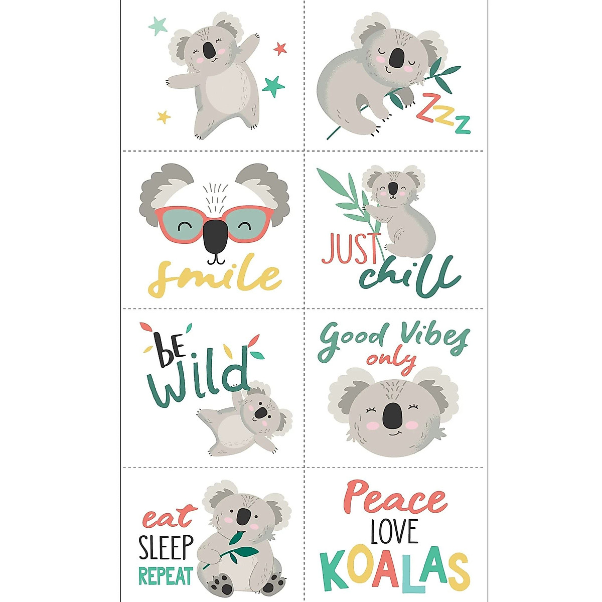 Koala Temporary Tattoo Sheets | 8 Pcs.