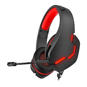 XIXIDIAN Gaming Headset, for PC Surround Sound Headphones with Noise Cancelling Microphone (Color : Red)