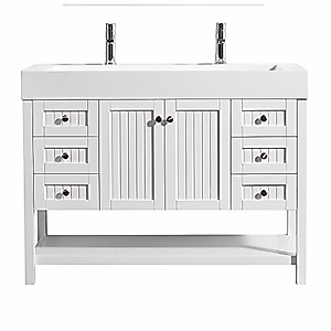 Vinnova Pavia 48” Single Vanity in White with Acrylic Under-Mount Sink Without Mirror