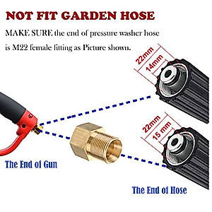 Tool Daily Deluxe Pressure Washer Gun, with Replacement Wand Extension, 5 Nozzle Tips, M22 Fitting, 40 Inch, 5000 PSI