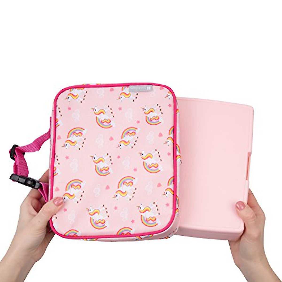 Bentology Lunch Box for Girls - Kids Insulated, Durable Lunchbox Tote Bag Fits Bento Boxes, Containers and Bottles, Back to School Lunch Sleeve Keeps Food Hotter or Colder Longer - Unicorn, Horse