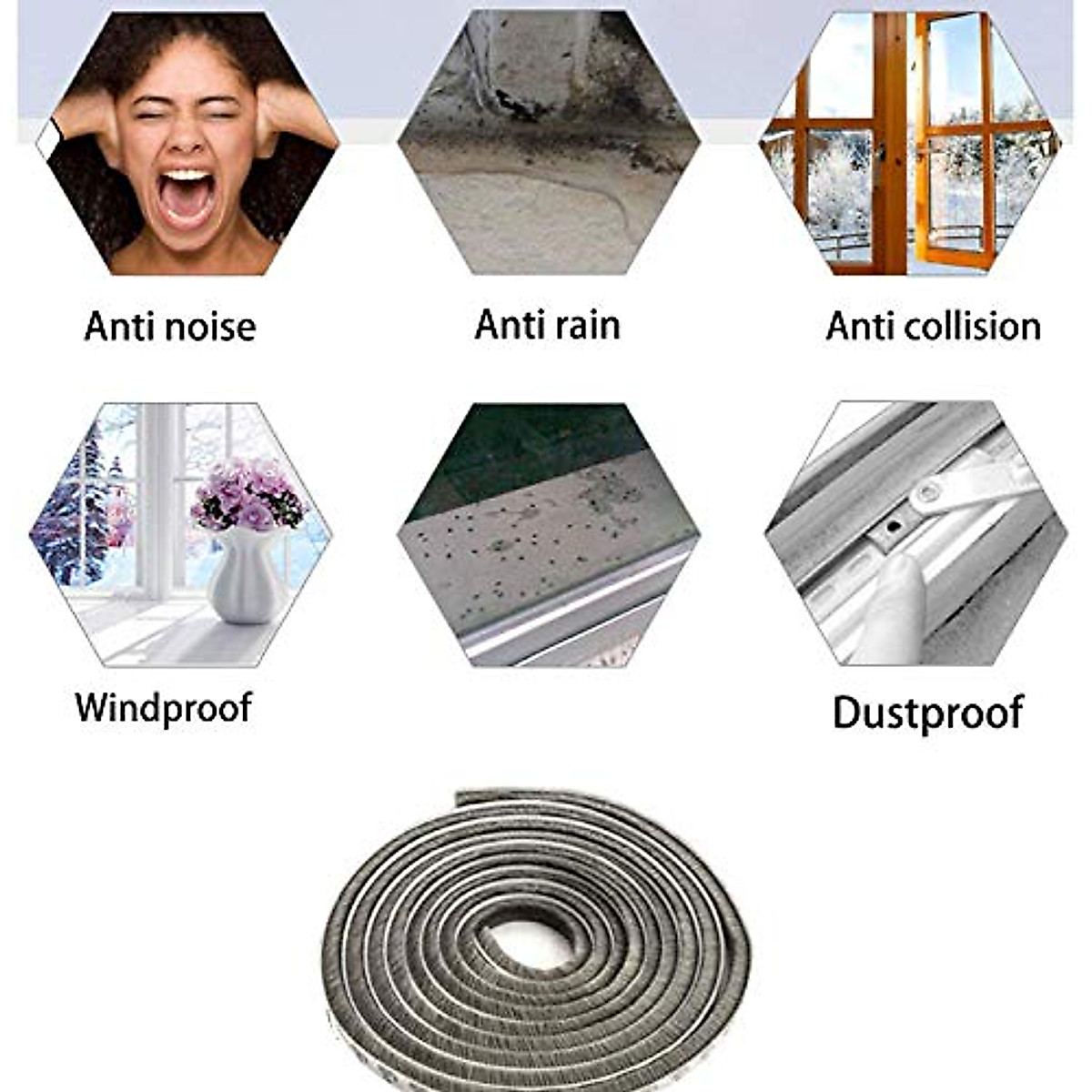 32.8 Ft Self Adhesive Seal Strip Weatherstrip for Windows and Doors House Soundproofing,Windproof,Dustproof,Stronger Stickiness,0.35 Wide X 0.2 inch Thick.