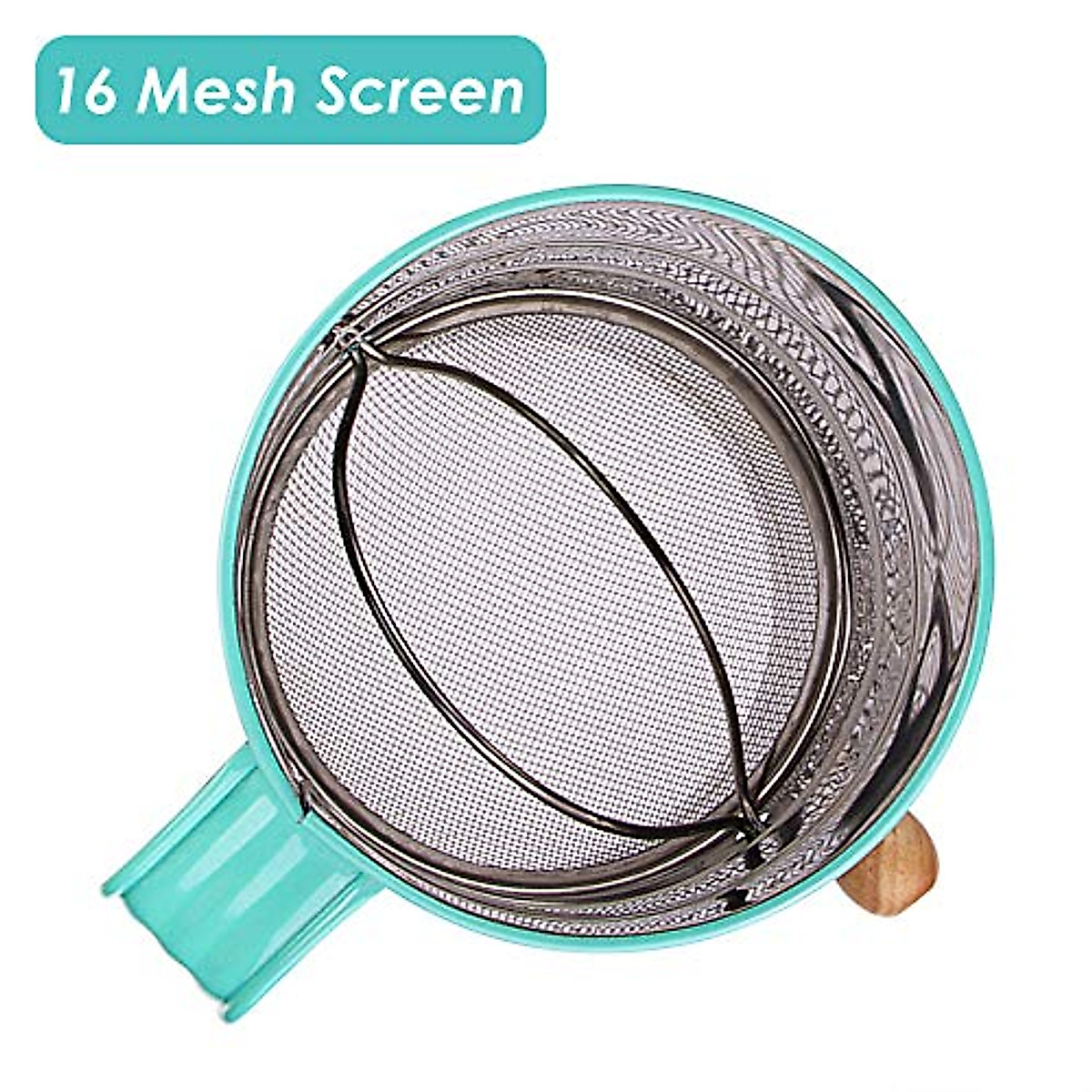 Webake Flour Sifter 3 Cup Stainless Steel Baking Sifter with Rotary Hand Crank