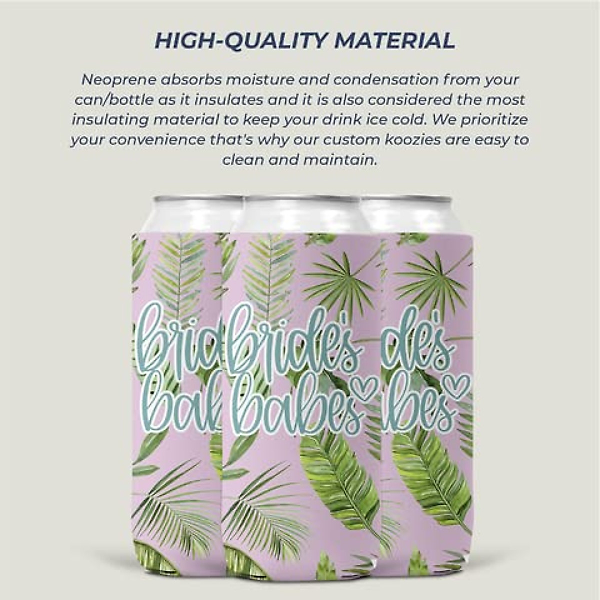 Bride and Brides Babes Hugger Set of 10, Can Cooler Sleeves- Bridal Shower Cooler Sleeves for Bridesmaids and Bride To Be Hugger, Skinny Bachelorette Coozies, 12oz, Slim Can Hugger Bachelorette