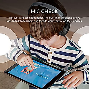 Belkin SoundForm Mini - Wireless Bluetooth Headphones for Kids with Built in Microphone - On-Ear - Bluetooth Earphones for iPhone, Fire Tablet & More - Black w/Case