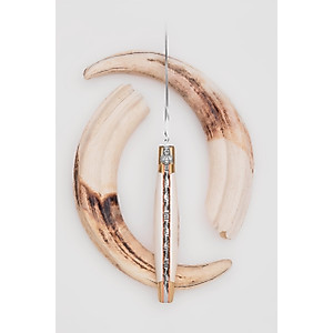 Laguiole en Aubrac Le Bijou Handmade Luxury Folding Pocket Knife, 4.8-in (12cm), Soft Tusk Handle, Special Forged Bee, Brass Bolsters, And Two Copper Plates