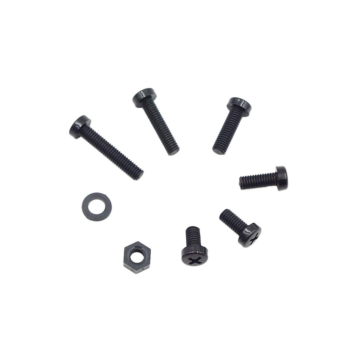 HVAZI Metric M6 Nylon Phillips Pan Head Screws Nuts Flat Washers Assortment Kit (Black)