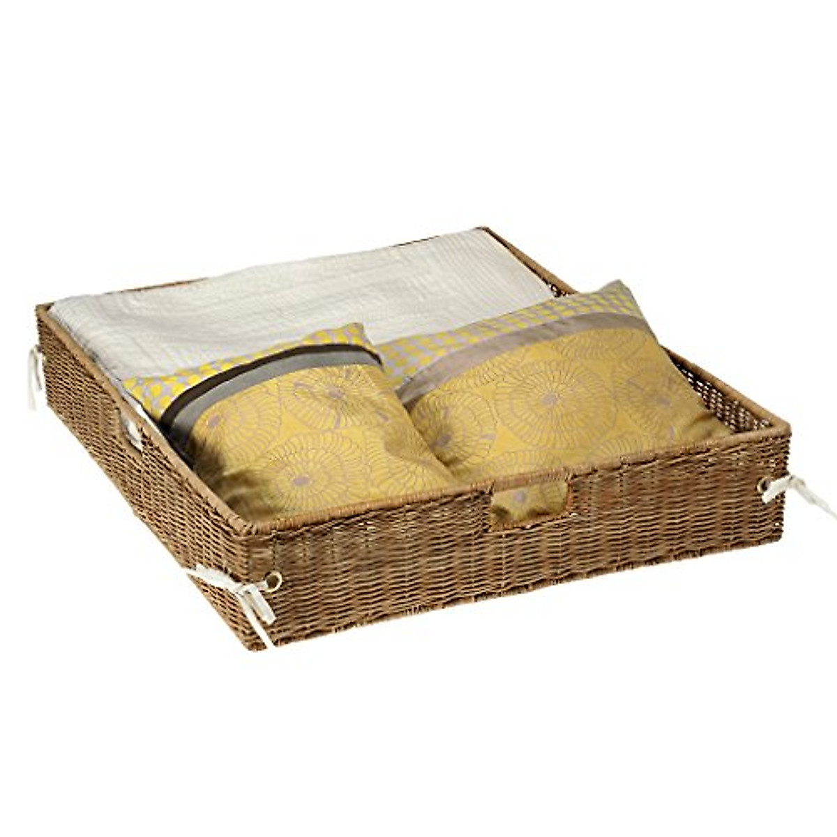 KOUBOO Wicker Under Bed Basket with Liner and Cover