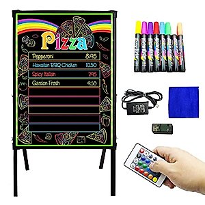 Montex LED Message Board 32" x 24" Self-Standing LED Signs, Menu Board with Adjustable Height, Aluminum Frame and High Brightness, No Installation Needed for Stores, Bars, Restaurants
