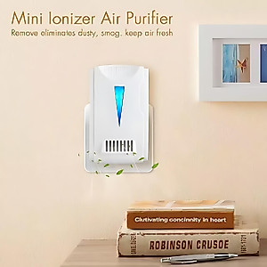 Ionizer Air Purifier,Plug In Air Purifier Ion, Protable and Quiet Plug-in Ionizer with Clear Negative Ion Wind Output, Automatic Release of Anions,Easy to Usefor Home and Office Use.