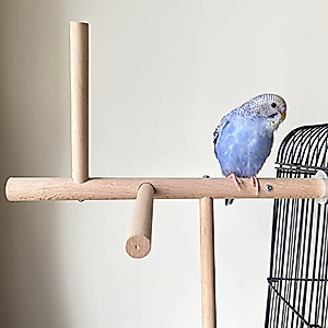 Wooden Bird Cage Stands Perches for Parrots, Parakeet Chewing Climbing Toys, Parrot Cage Top Tree Perches Play Stand Platform Playground Ladders Toys for Cockatiels Budgies Small Medium Parrots