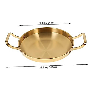 STOBAZA Korean Pot Stainless Cookware Stainless Steel Soup Pot Discada Disc Cooker Sauce Pan Ramyun Cooker Gold Ramen Pot Stainless Steel Dry Pot Stainless Steel Pan Cooking Pan Cute