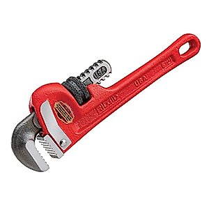 RIDGID 31000 Model 6 Heavy-Duty Plumbing Straight 6" Pipe Wrench, Red, Made in the USA