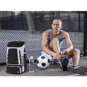 TPAID Basketball Backpack Large Basketball Soccer Equipment Bag Sports Volleyball Football Backpack, with Shoe Compartment and Hidden Basketball Mesh Bag