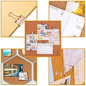 Push Pins Binder Clips Paper Clips Map Tacks Sets, 5 Styles 396 Pcs Rose Gold Pack for Office, School and Home Supplies (Pin and Clips)