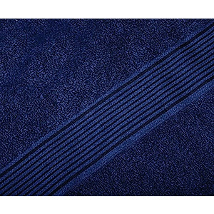 Belizzi Home Cotton 2 Pack Oversized Bath Towel Set 28x55 inches, Large Bath Towels, Ultra Absorbant Compact Quickdry & Lightweight Towel, Ideal for Gym Travel Camp Pool - Navy Blue