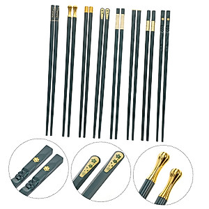 Holibanna 8 Pairs Japanese Alloy Chopsticks Japanese Chopsticks Wooden Chinese Wooden Chopsticks Chinese Chopsticks Glass Anti-slip Chopsticks Tableware Japanese-style The Pet