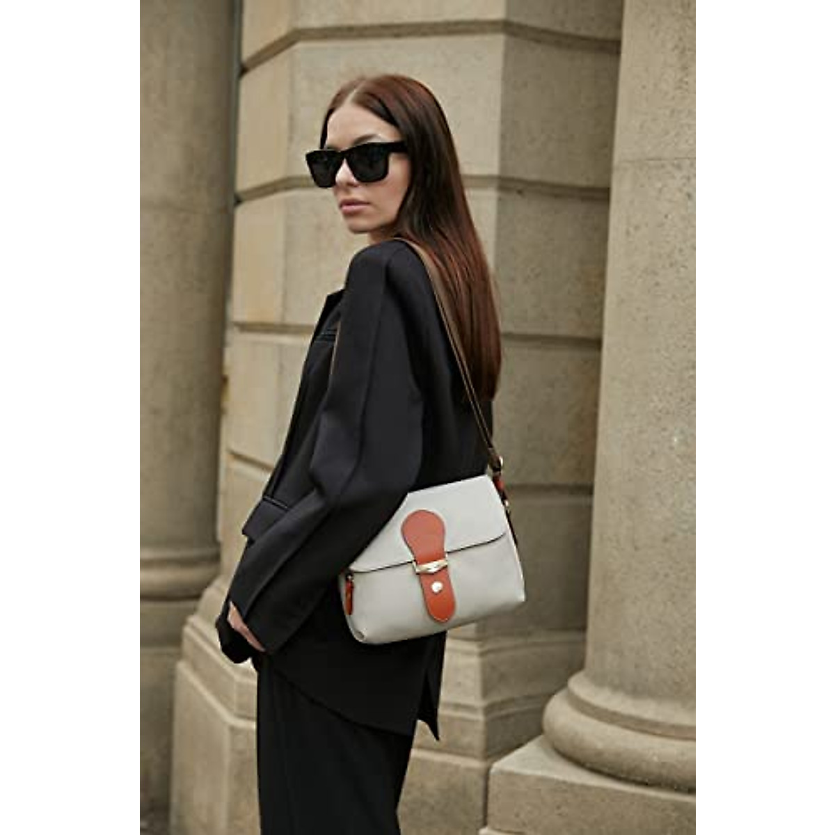 SATSEI Crossbody Bags for Women,Water Resistance Canvas Multi Pocket Crossbody Bags Travel Shoulder Bag