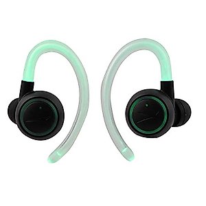 Altec Lansing True Glow Wireless Earbuds with Charging Case, IPX4 Waterproof TWS Bluetooth Earphones with Ear Hooks, Light Up Noise Isolating Stereo Sweatproof Earbuds, 24 Hours Play Time