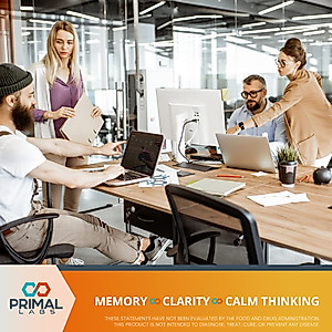 Primal Health CogniForce - Memory & Brain Health - Acetyl L-Carnitine Formula - Better Cognitive Performance - Clarity + Focus + Better Recall + Calm Thinking - Dietary Supplement - 60 Capsules