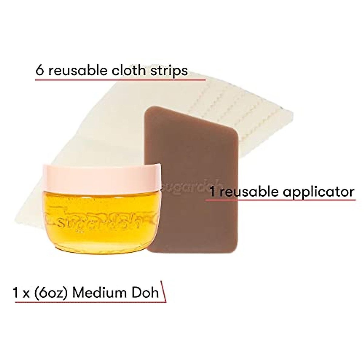 Sugardoh Sugar Wax Kit, TikTok Made Me Buy It, Sugaring Hair Removal with Medium Sugaring Paste At Home Hair Remover For Women & Men Facial, Arms, Legs,& Body Hair