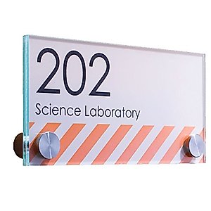 6 x 3-Inch Complete Sign Systems, Green Edge Acrylic Plates, Stainless Steel Standoff Screws