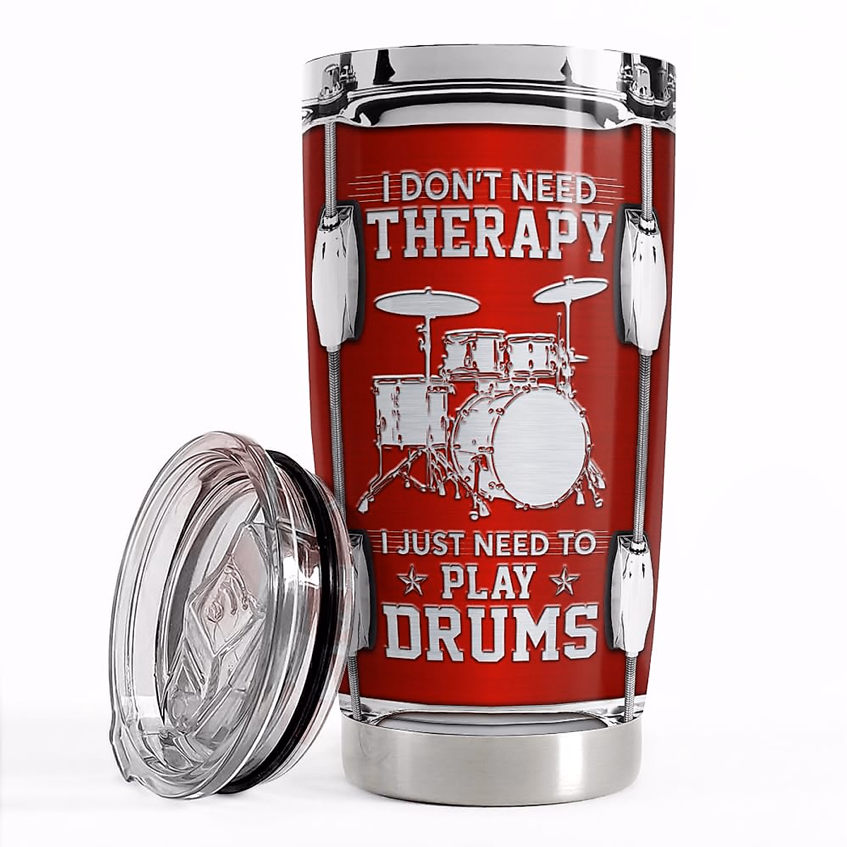 SANDJEST Drummer Gifts Drummer Tumbler 20oz Stainless Steel Insulated Tumblers Drum Coffee Travel Mug Drumming Gift for Drummers Men Women