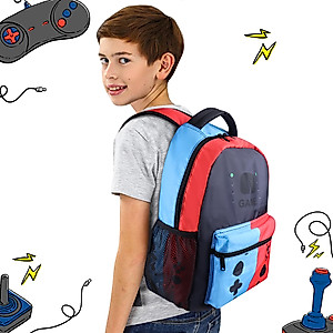 HSELOGI Game Backpack for Boys, Large Capacity Gaming Laptop Backpack, Video Game Daypack SchoolBag Gift for Game Lovers