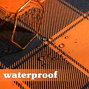 MikiUp Checkered Rectangle Fall Tablecloth - Waterproof, Wrinkle Resistant and Washable Gingham Table Cloth Decorative Table Cover for Party, 160GSM Orange/Black 60 x 84 Inch