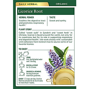 Traditional Medicinals Organic Licorice Root Herbal Tea, Soothes Digestion, (Pack of 1) - 16 Tea Bags