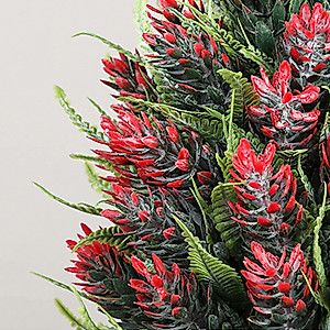 FELICIGG 2 Pack Artificial Plants in Pot, Faux Potted Greenery Plant for Indoor Decorations, Small Fake Plastic Plant for Home Office Garden Decoration,D+d