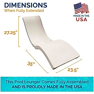 SwimWays Terra Sol Sonoma 2-in-1 Pool Float and Patio Chaise Lounge Chair, White