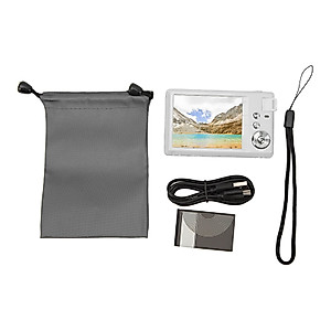 HD 4K Digital Camera for YouTube, 48MP 16X Zoom Vlogging Camera Anti Shaking Small Compact Camera with Wide Angle Lens & Fill Light & Flip Screen for Photography and Video (White)