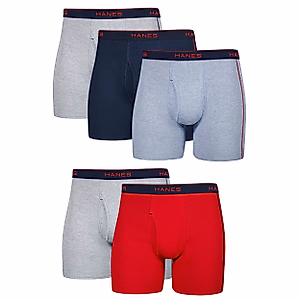 Hanes Men Hanes Boxer Briefs, Cool Dri Moisture-Wicking Underwear, Cotton No-Ride-up for Men, Multi-Packs Available