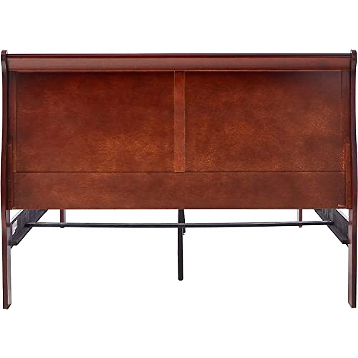 BOWERY HILL Traditional Style Queen Sleigh Bed in Cherry | KD Headboard, Footboard